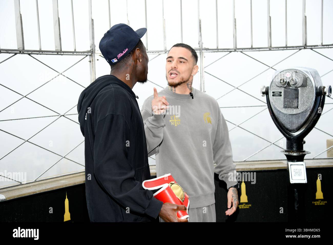 New York, USA. 10th June, 2025. Boxers Richardson Hitchins (L) and ...