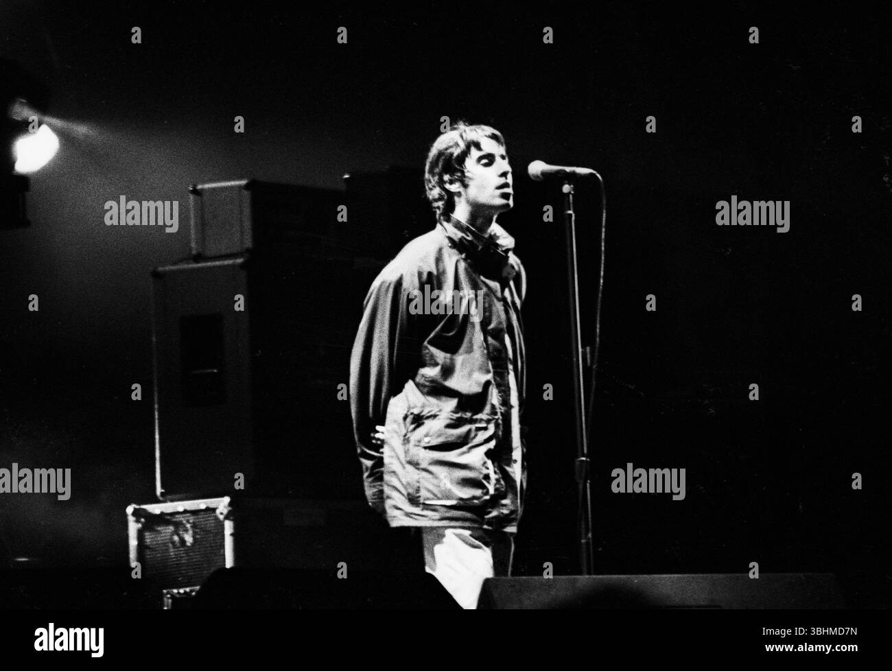 OASIS, FIRST GLASTONBURY HEADLINE, 1995: Liam Gallagher lead singer of ...