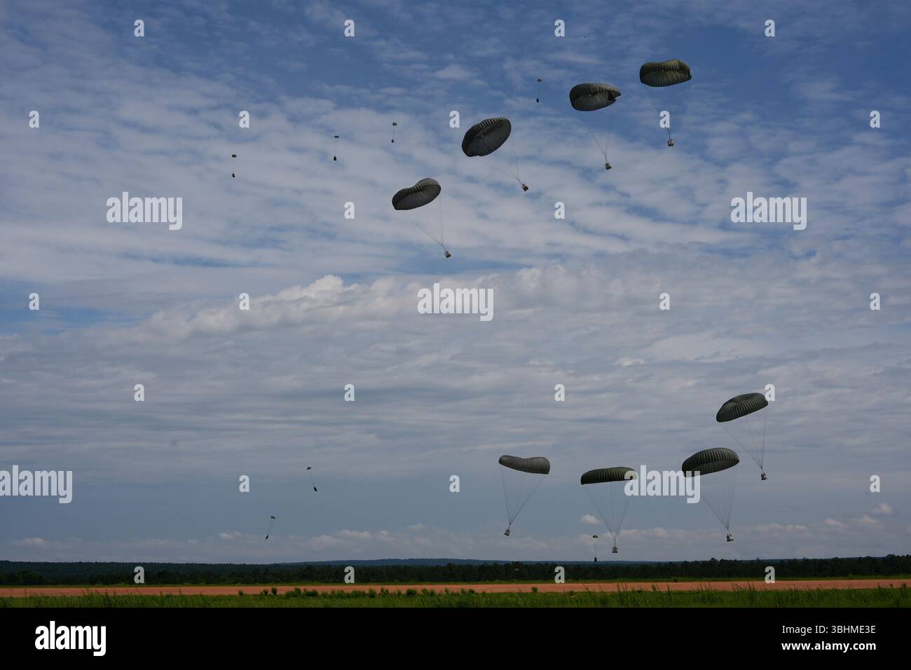 President Donald Trump observes military demonstrations at Fort Bragg ...