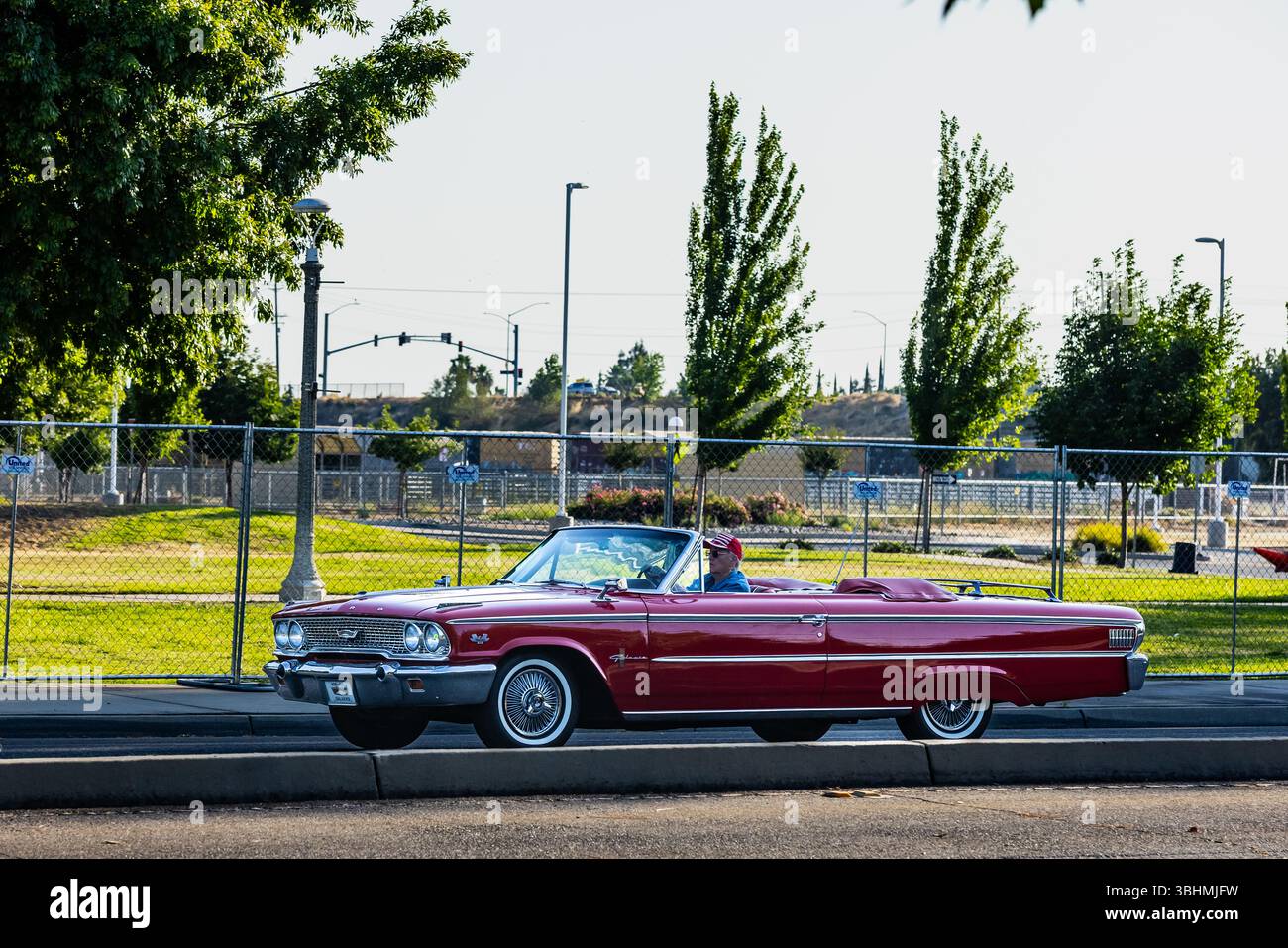 A 1963 Ford Galaxie convertible at the 2025 American Graffiti car show ...