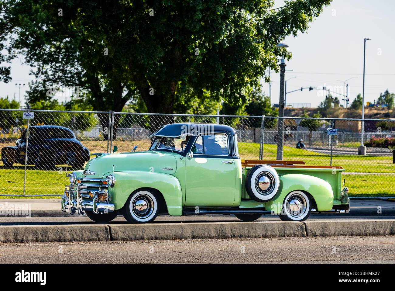 A 1951 Chevy Five Window 3100 truck at the 2025 American Graffiti car ...