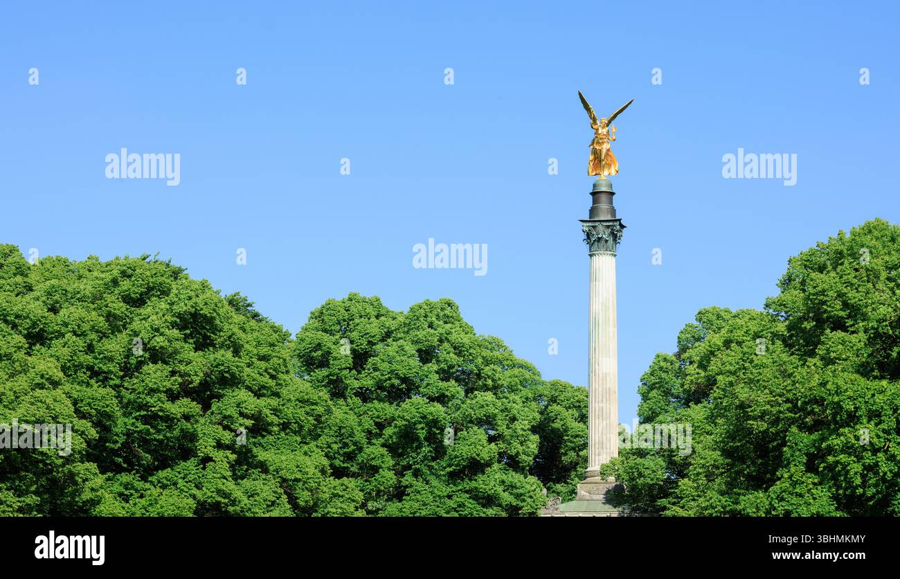 Nike Victory Goddess Sculpture as Peace Monument with Peace Angel is ...