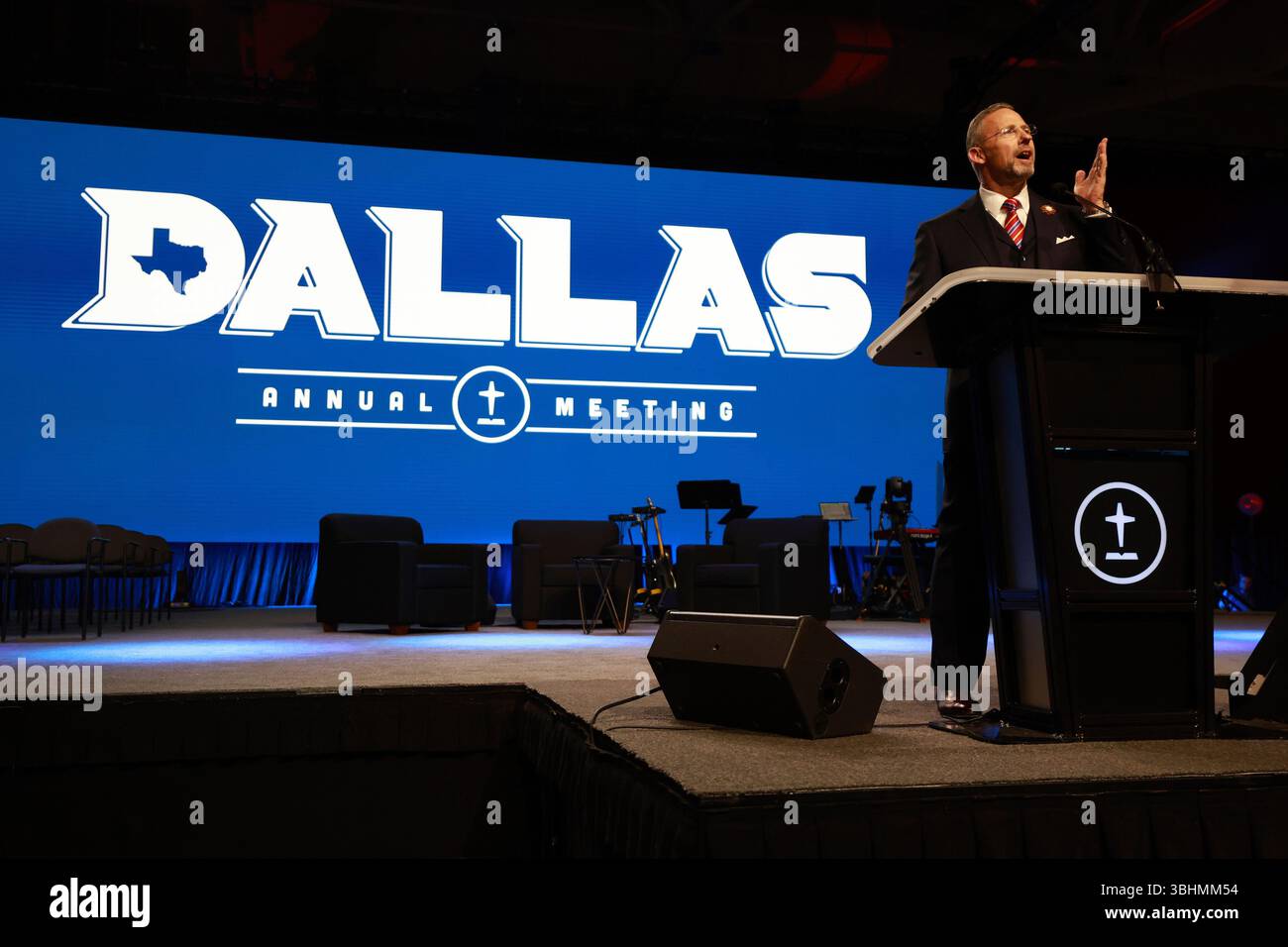 Southern Baptist Convention President Clint Pressley gives the President's Address during the ...