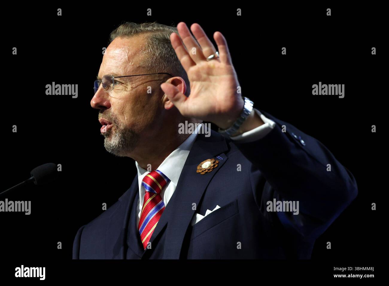 Southern Baptist Convention President Clint Pressley gives the ...