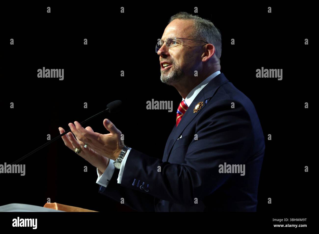 Southern Baptist Convention President Clint Pressley gives the President's Address during the ...
