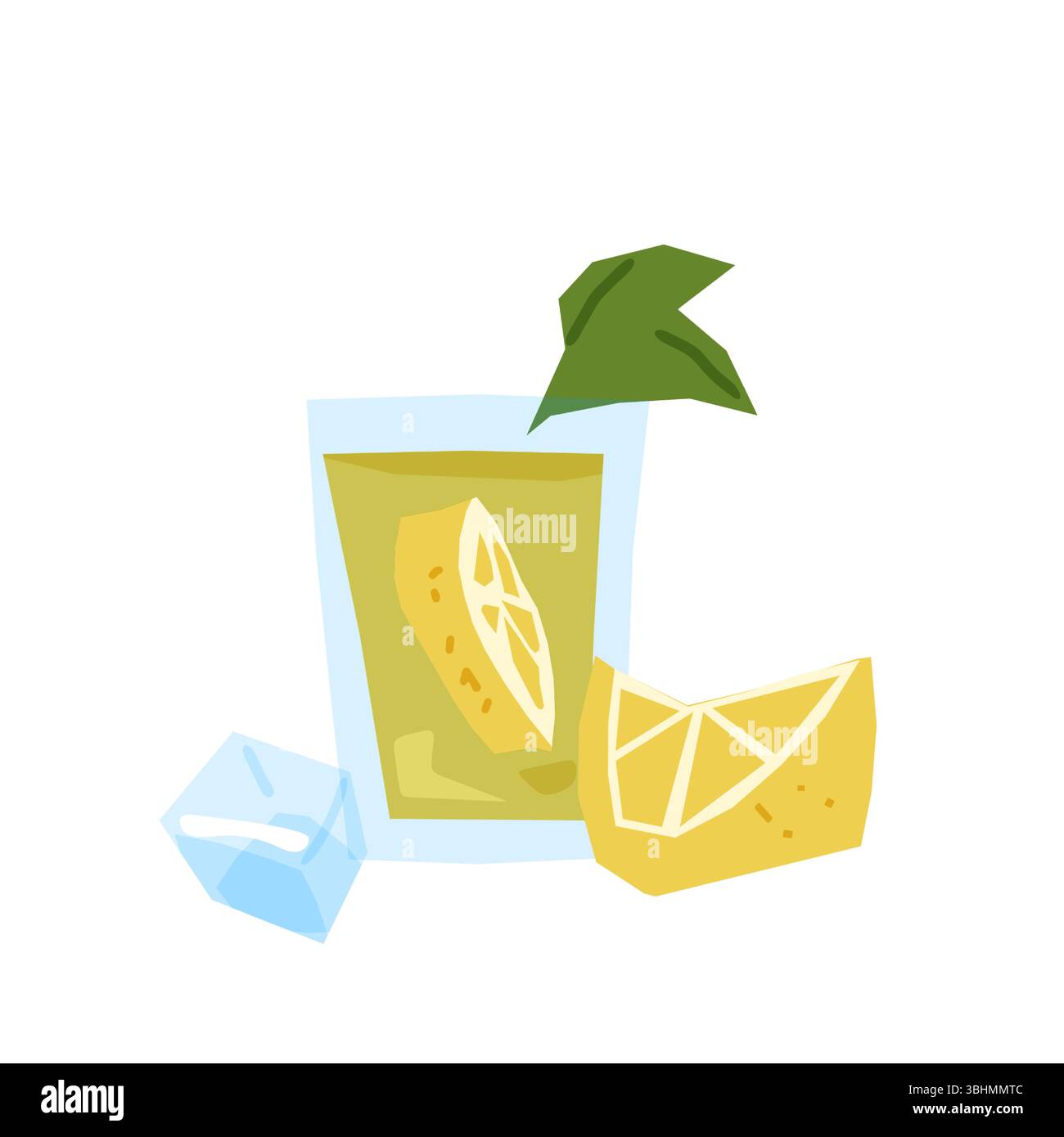 Glass lemon juice ice Stock Vector Images - Alamy