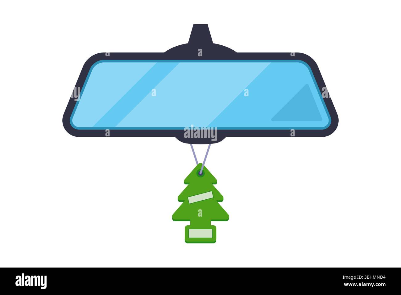 Car rear view mirror with key fob. flat illustration Stock Vector Image ...