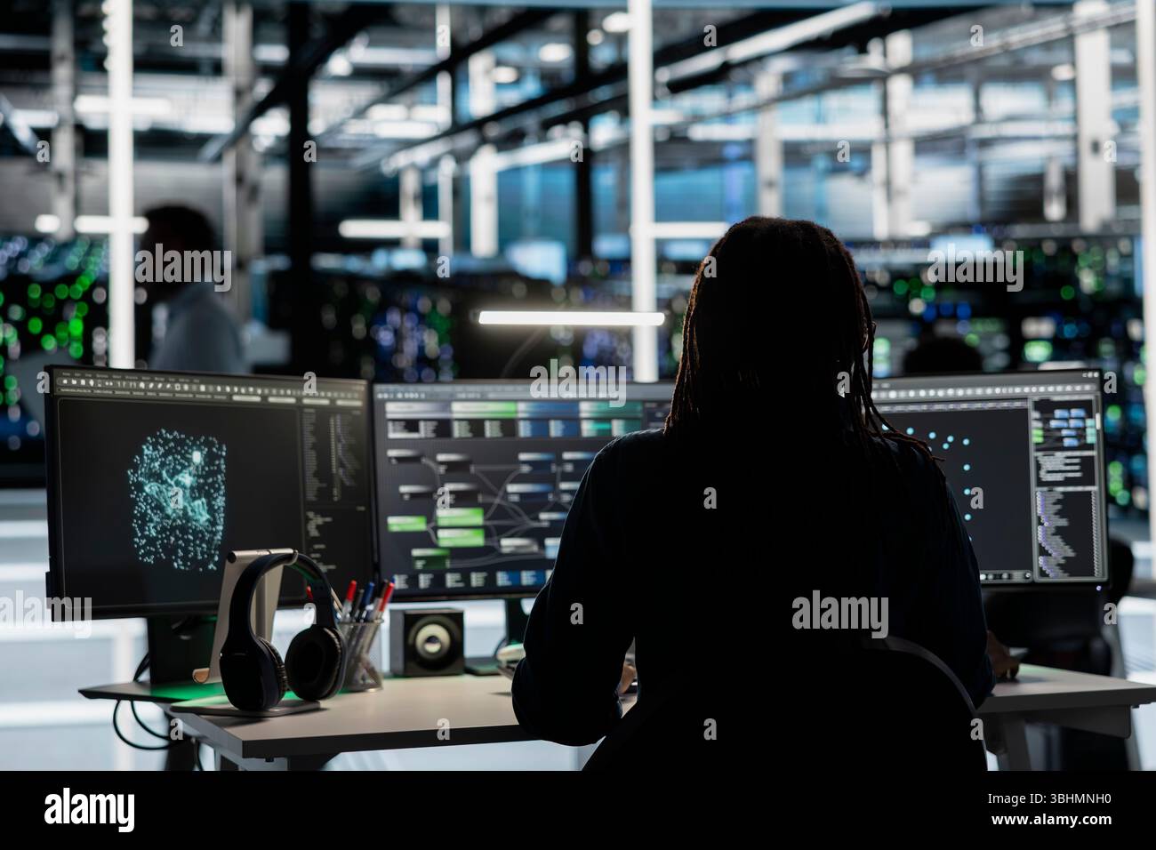 Server room engineer using artificial intelligence to enhance operational efficiency and reduce ...