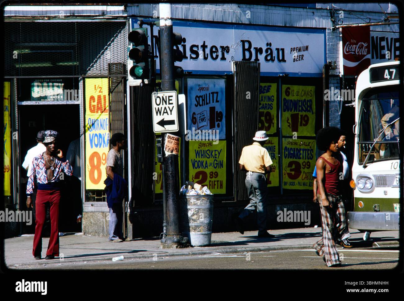 Street Scene On 47th Street In South Side Chicago, A Busy Area Where ...