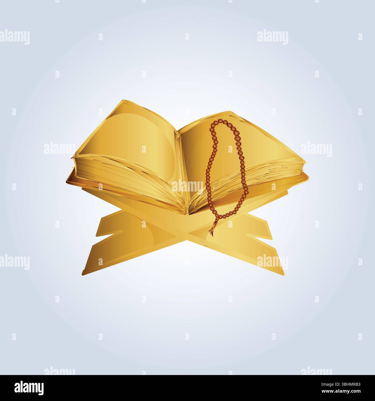Quran Pak in golden color, a holy book with beads Stock Vector Image ...