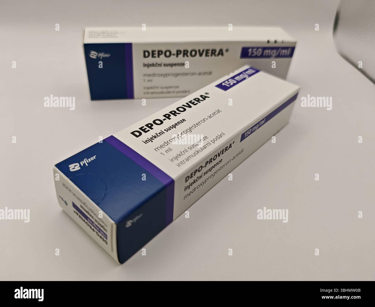 Prague,Czech Republic-May 9 2025: DEPO-PROVERA box of medication with ...