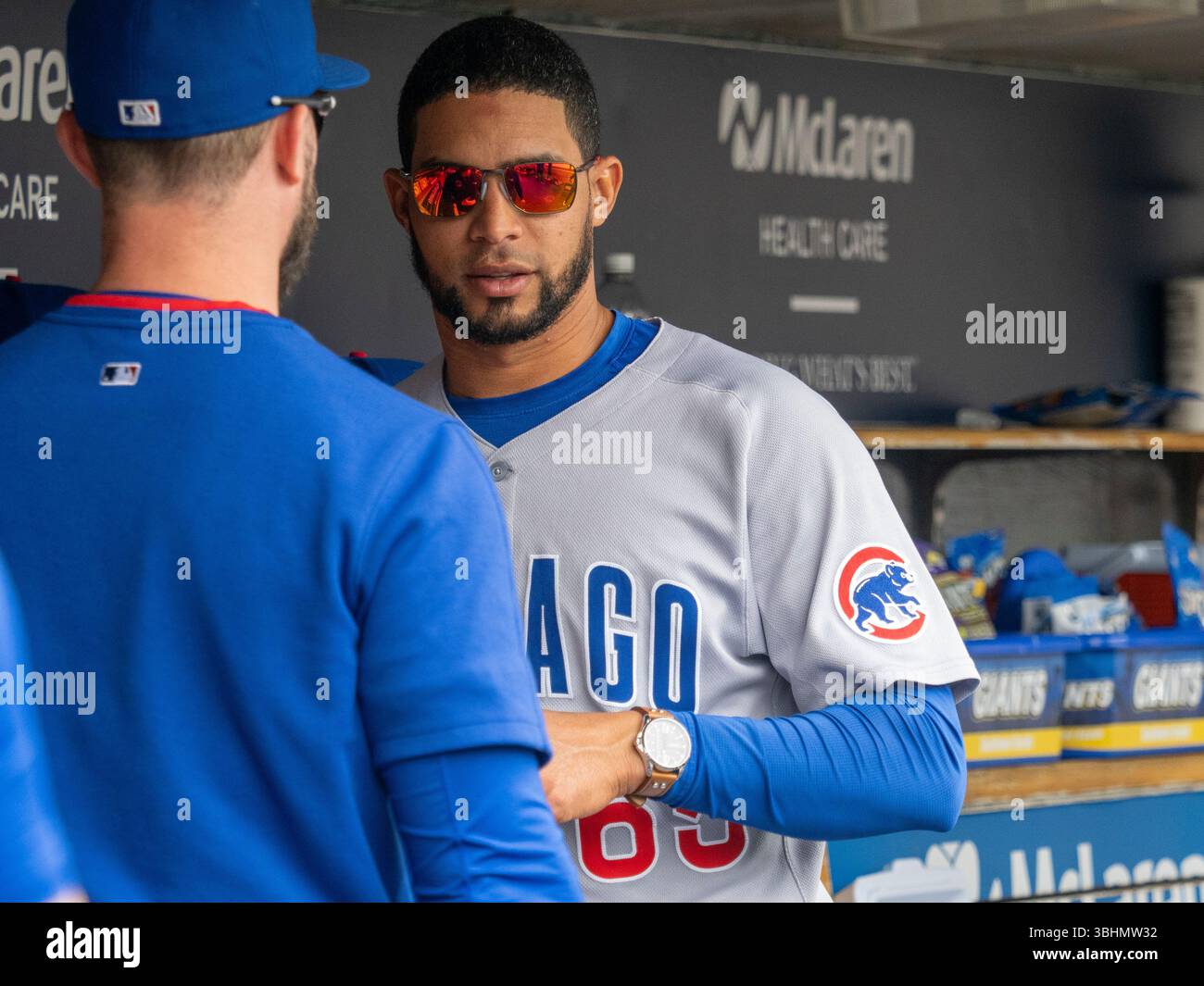 DETROIT, MI - JUNE 08: Chicago Cubs first base coach Jose Javier (65 ...