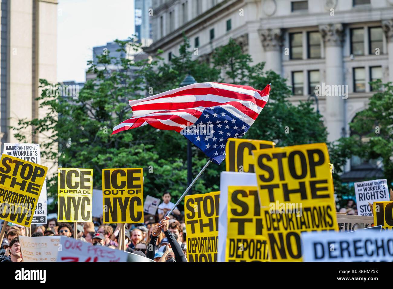 New York, United States . 10th June, 2025. People protest against ...