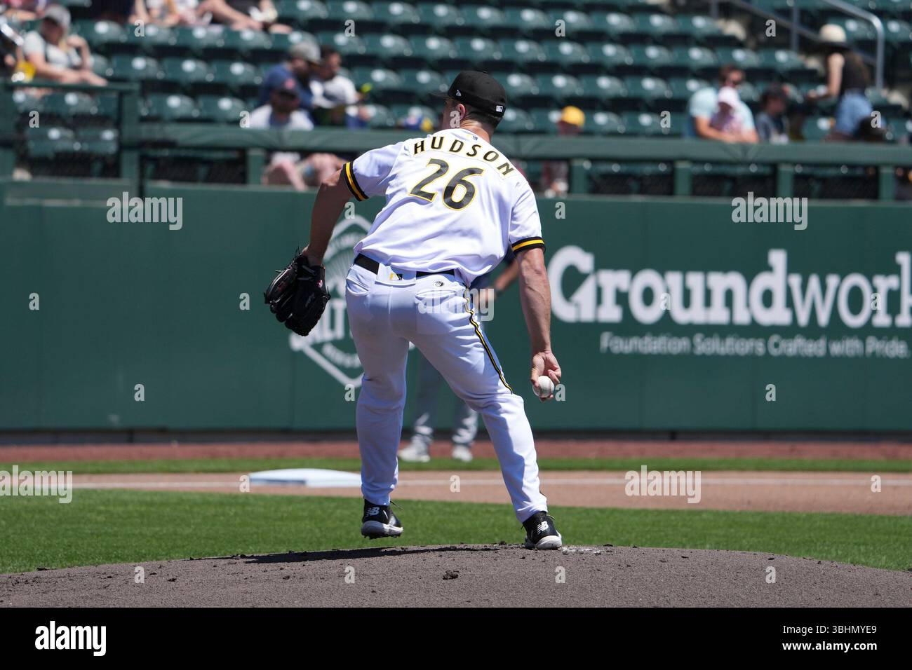 June 9 2025: Salt Lake pitcher Dakota Hudson 26) throws a pitch during ...