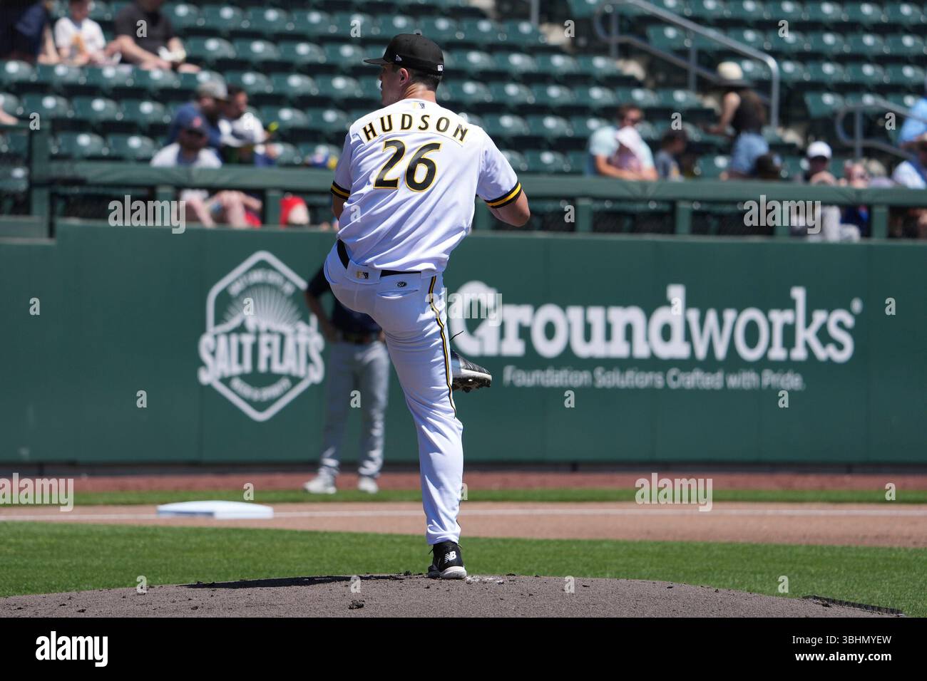 June 9 2025: Salt Lake pitcher Dakota Hudson 26) throws a pitch during ...