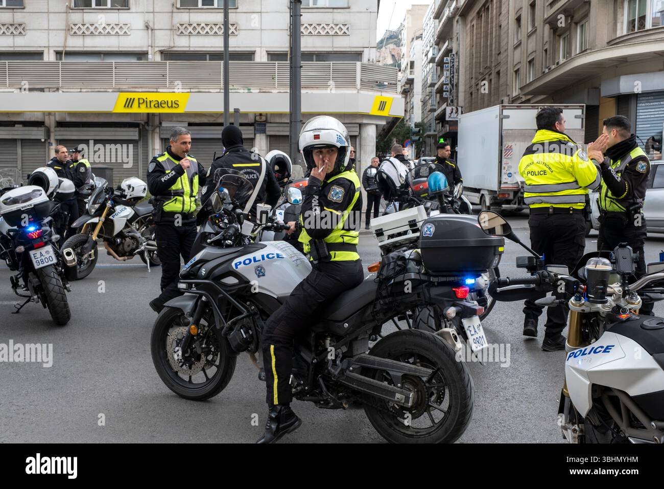 Hellenic police motorcycle hi-res stock photography and images - Alamy