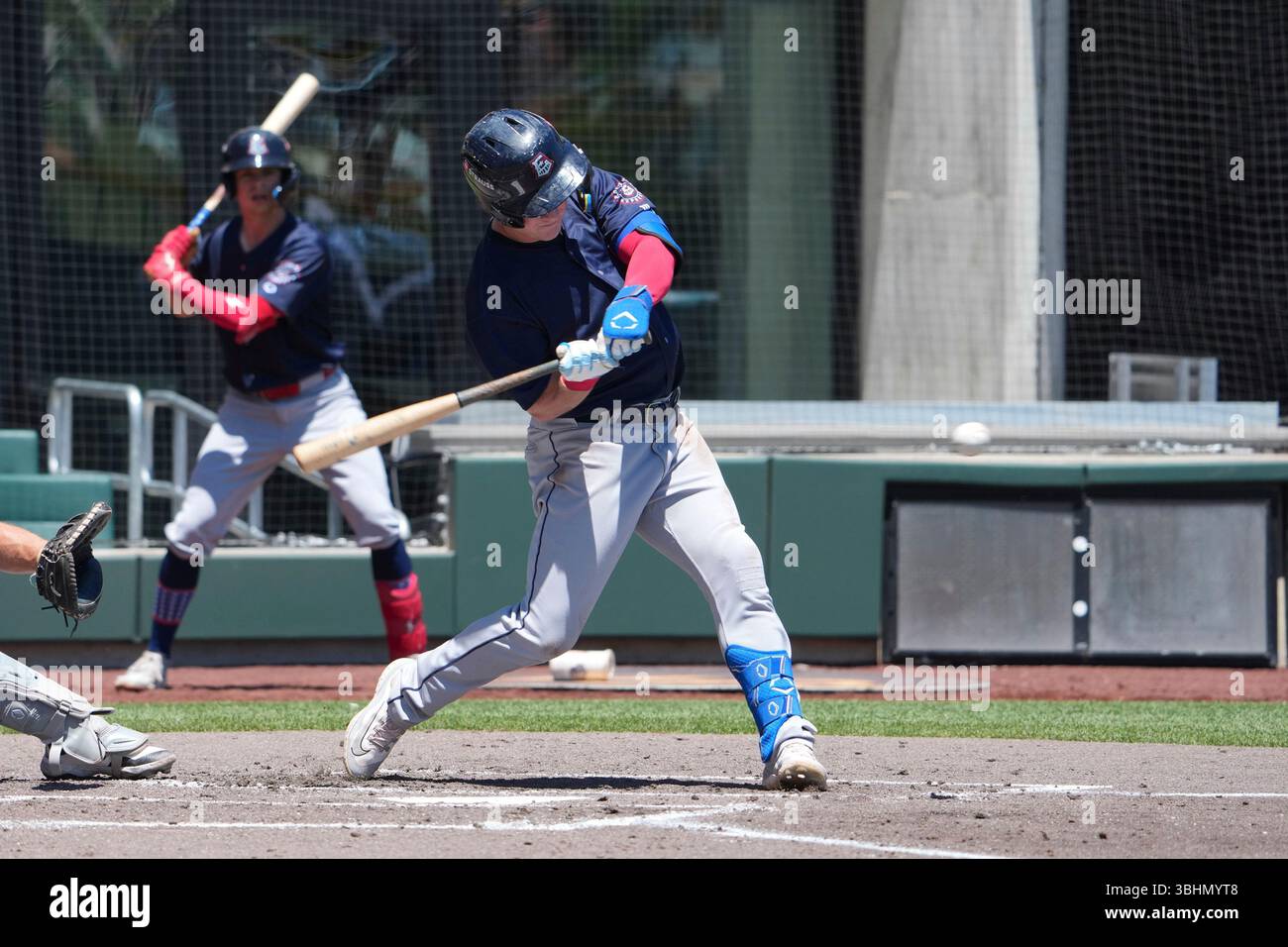 June 9 2025: Round Rock center fielder Kellen Strahm (2) gets a hit ...