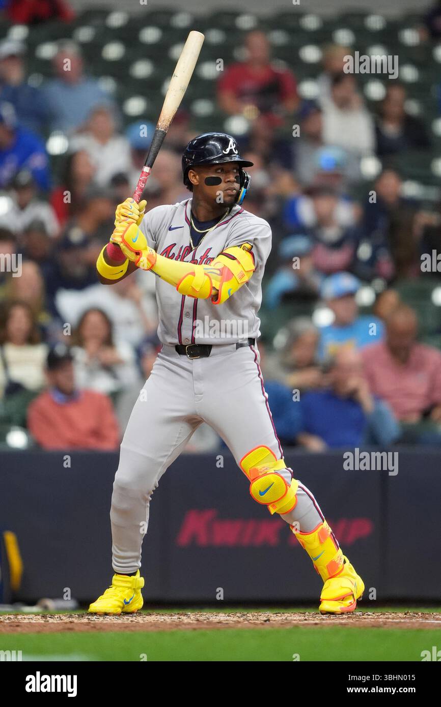 Atlanta Braves' Ronald Acuña Jr. bats during a baseball game against ...