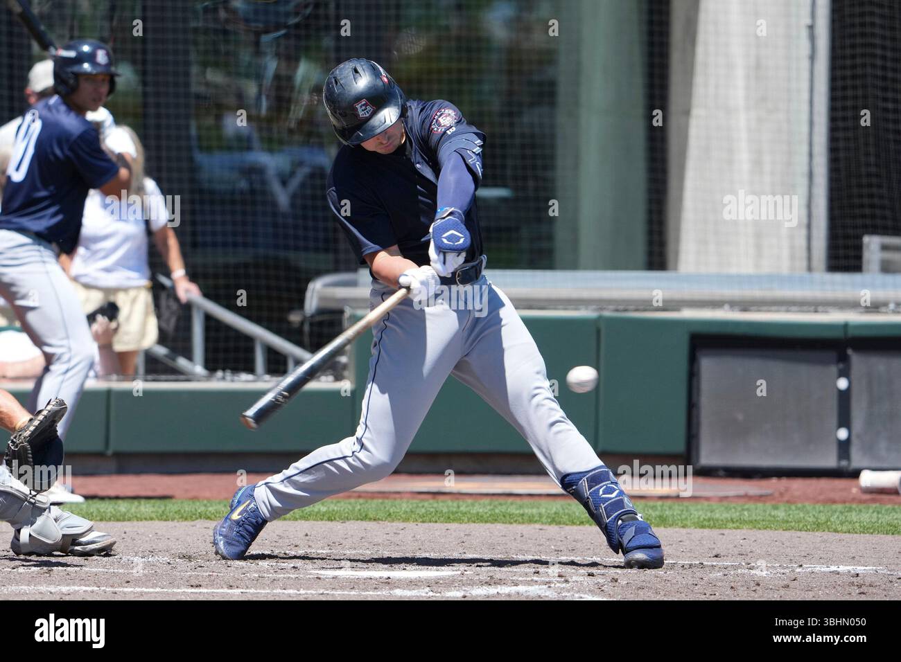 June 9 2025: Round Rock second baseman Justin Foscue (7) gets a hit ...