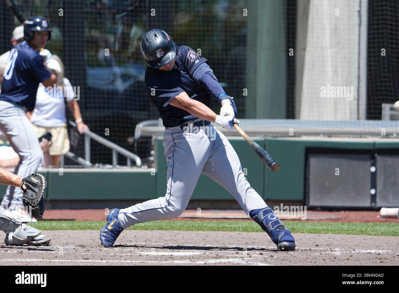 June 9 2025: Round Rock second baseman Justin Foscue (7) gets a hit ...