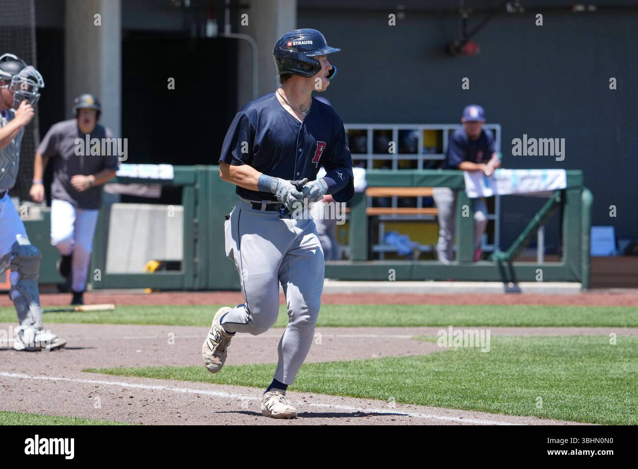 June 9 2025: Round Rock shortstop Michael Helman (13) takes a walk ...