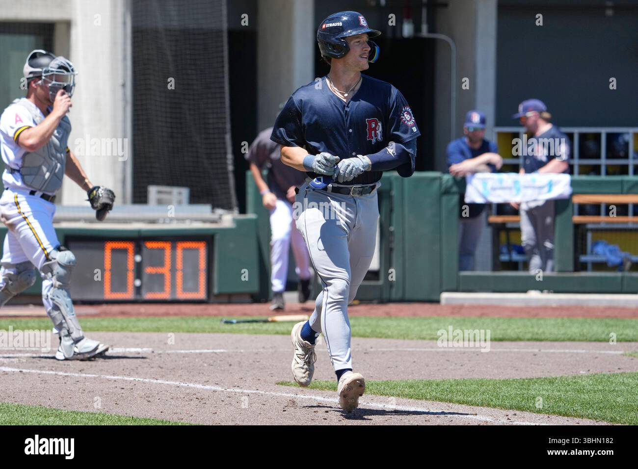 South Jordan UT, USA. 9th June, 2025. Round Rock shortstop Michael ...