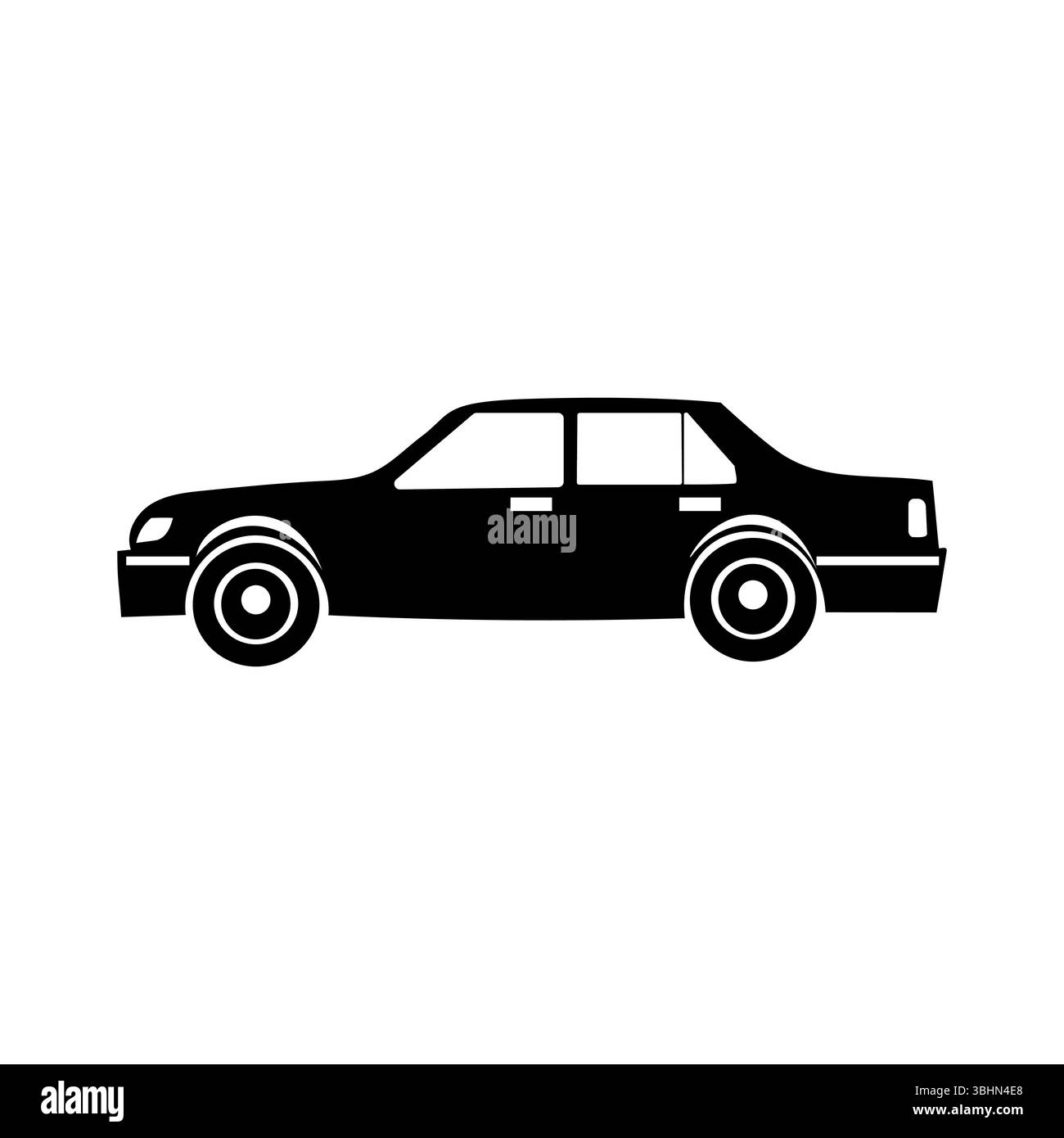 Car profile icon. Vehicle side symbol. Black silhouette shape. Vector ...