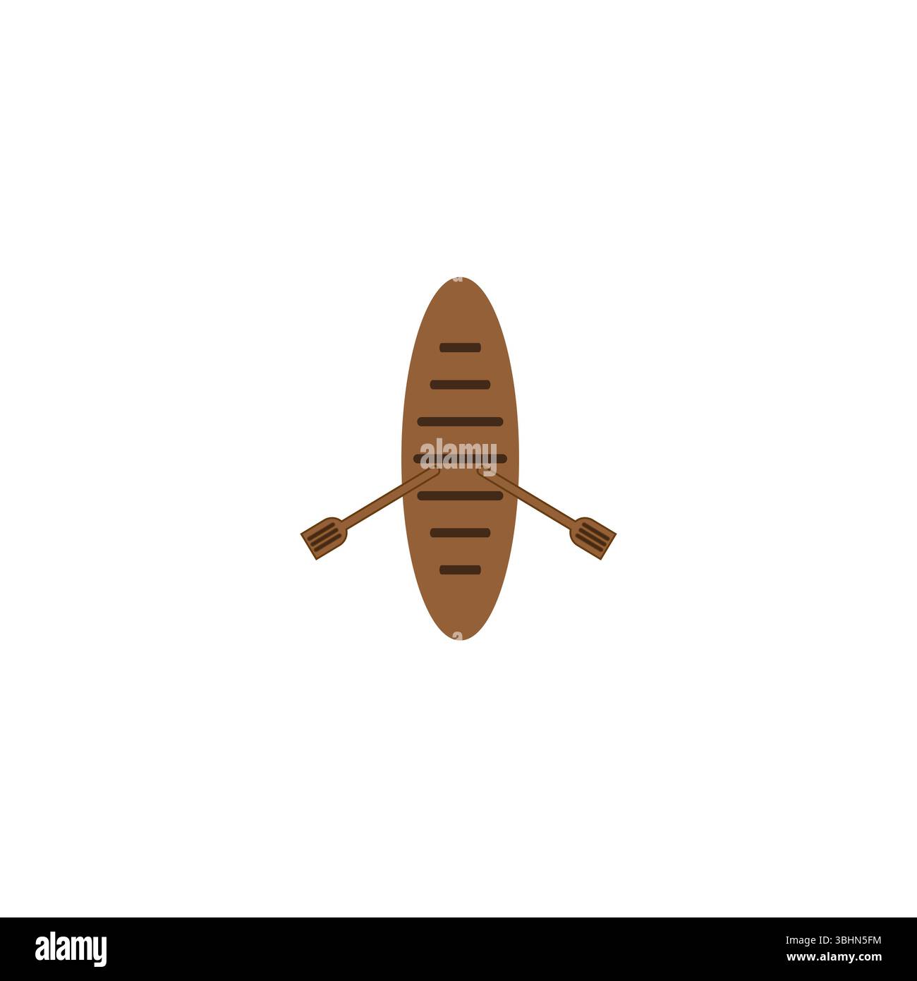 Boat oars icon. Rowing vessel symbol. Brown wood shade. Vector boat ...