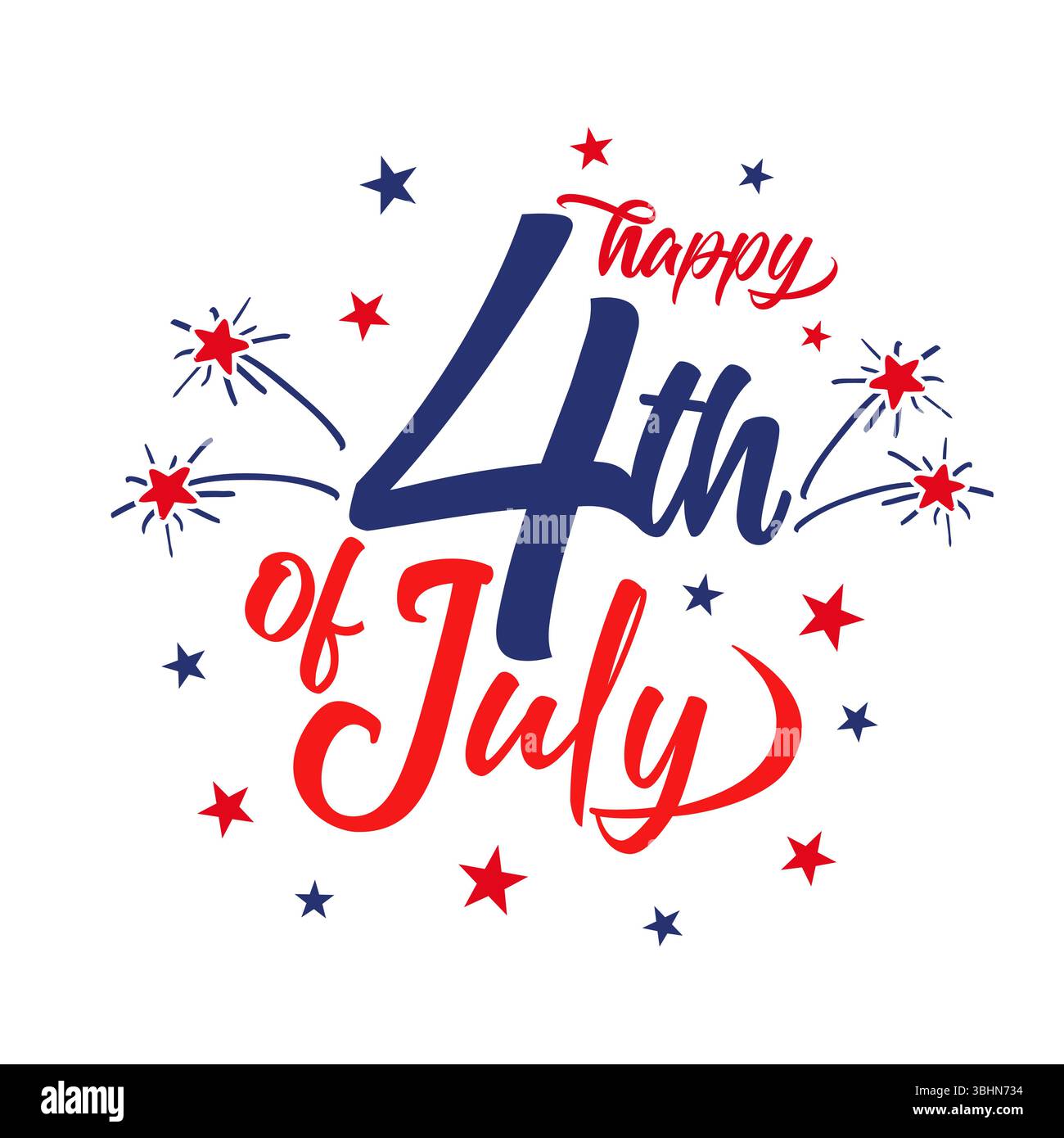 Happy 4th of july calligraphy logo design. Happy Fourth of July ...
