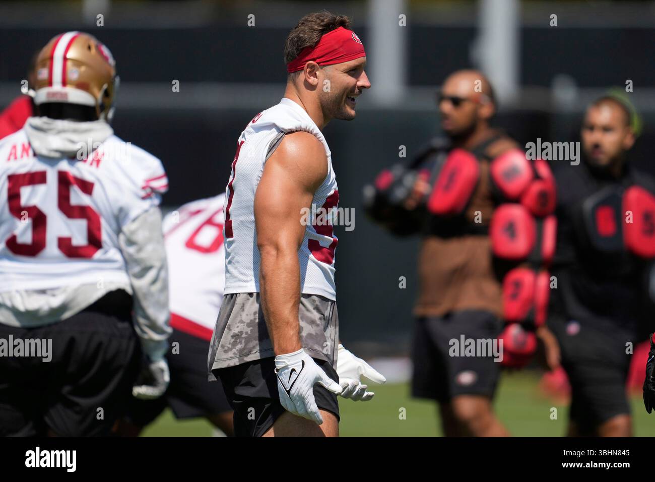 San Francisco 49ers defensive end Nick Bosa during practice at NFL ...