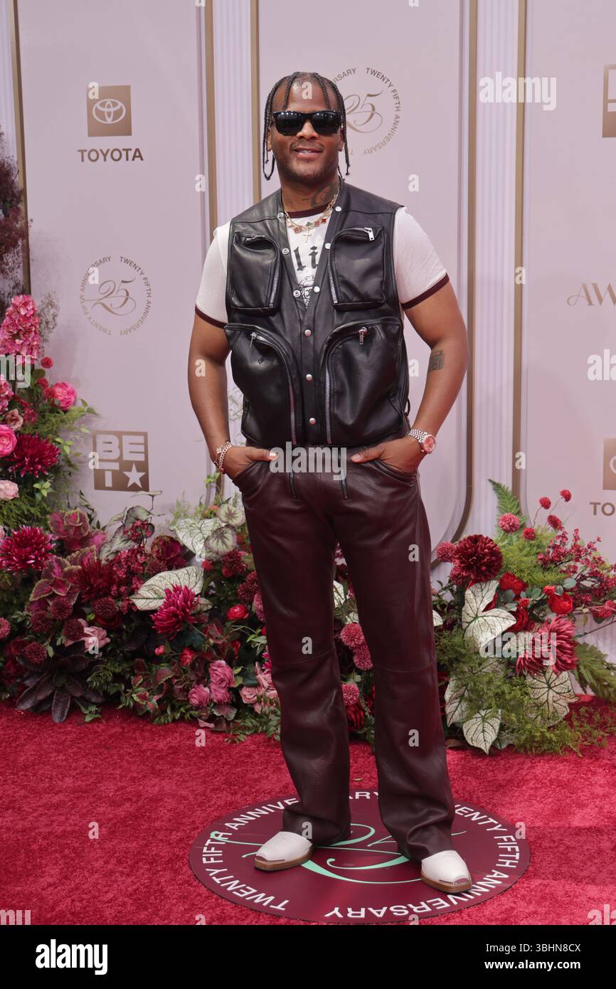 Brian 'Killah B' Bates attends the 2025 BET Awards at Peacock Theater ...