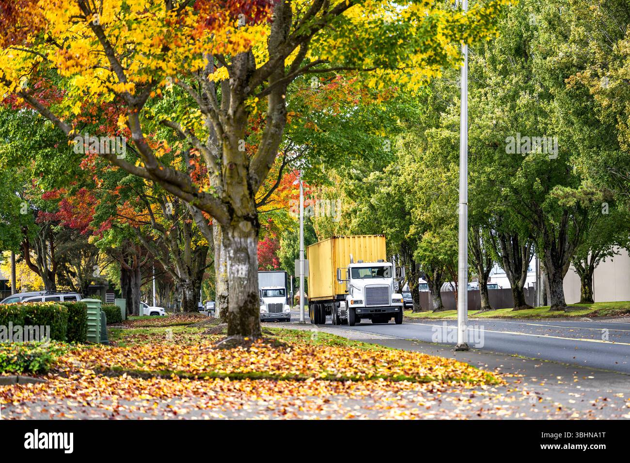 Powerful Industrial haulers Big rig white day cab semi truck tractors ...