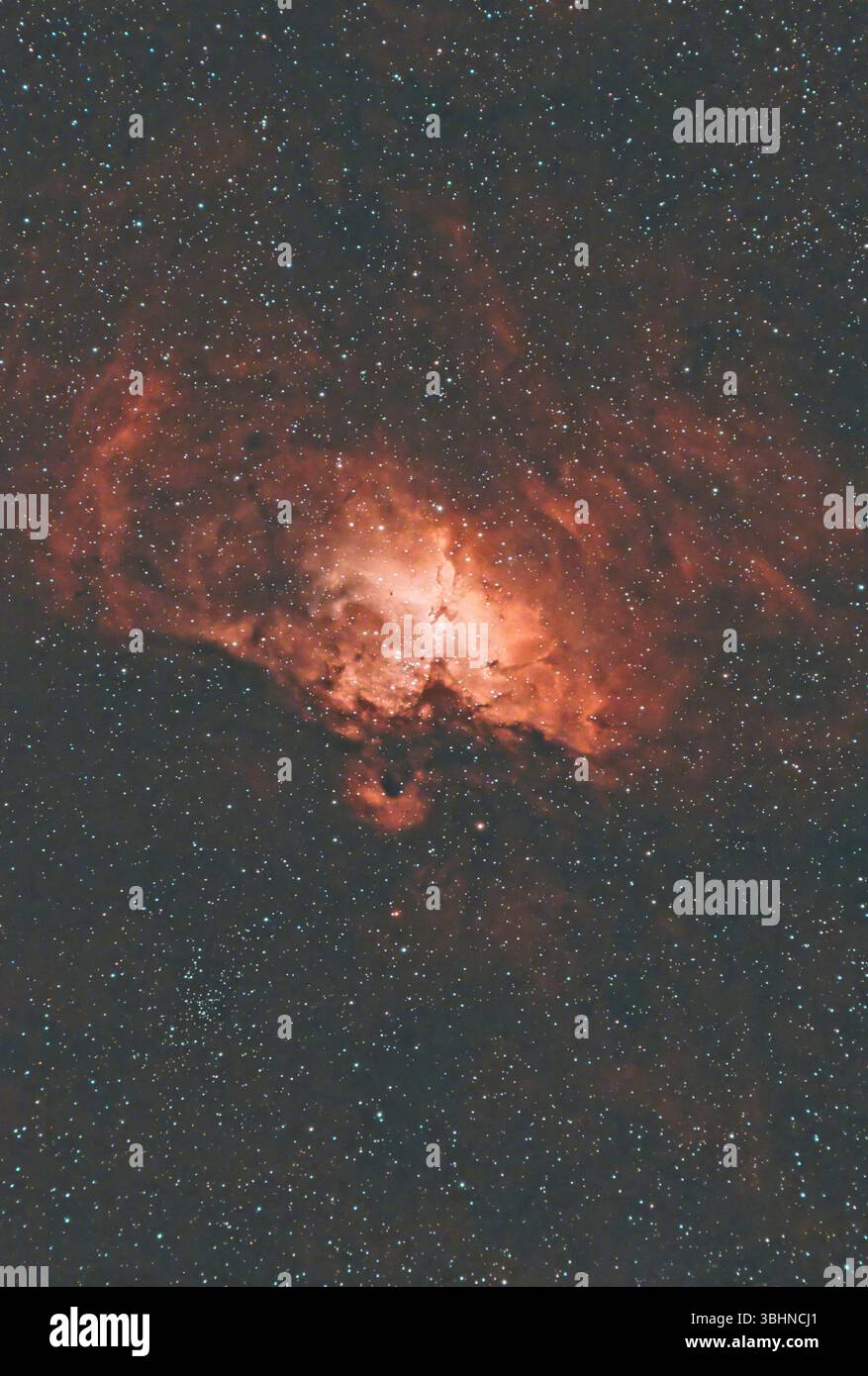 Eagle Nebula (Messier 16 or NGC 6611), a young open cluster of stars in the constellation ...