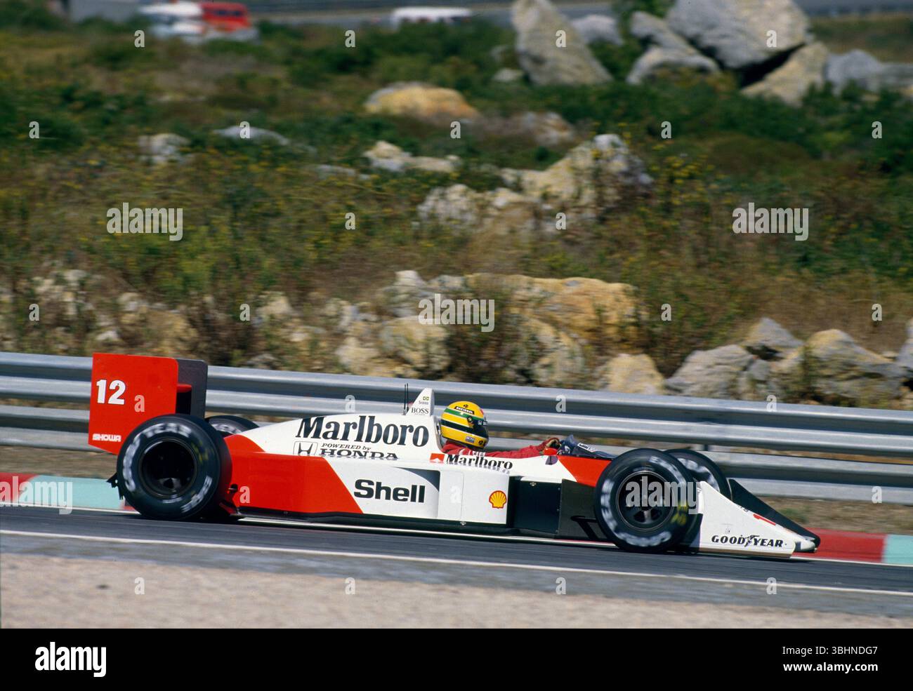 1988 Ayrton Senna McLaren MP4/4 Honda Formula 1 Portugese Grand Prix Estoril F1 Circuit ...