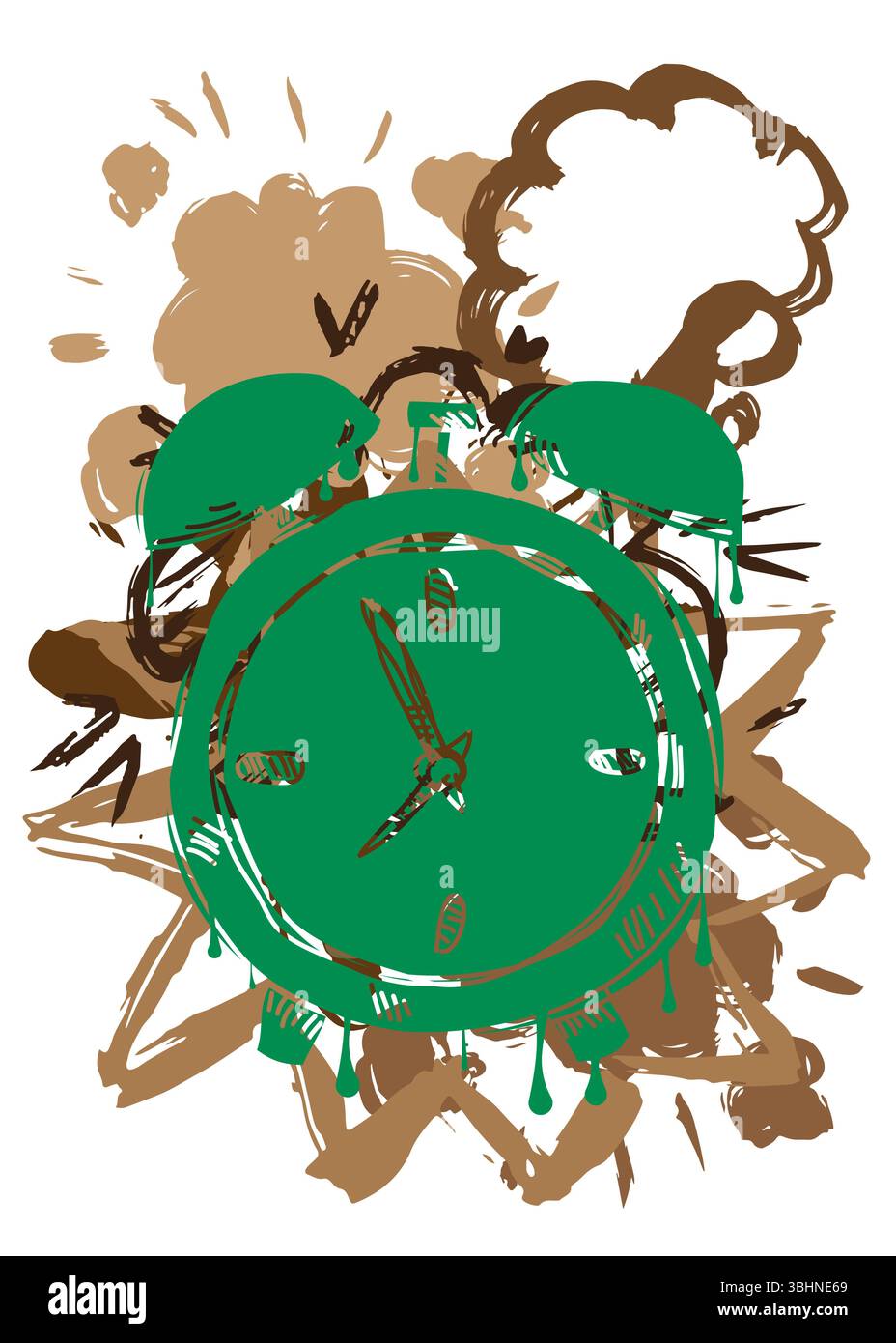 Alarm Clock graffiti. Abstract modern street art decoration performed ...
