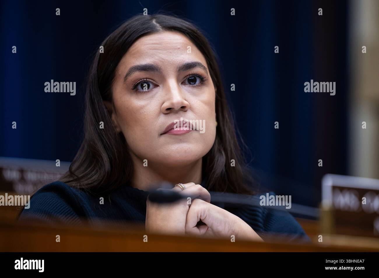 Rep. Alexandria Ocasio-Cortez (D-N.Y.) speaks during a House Energy and ...