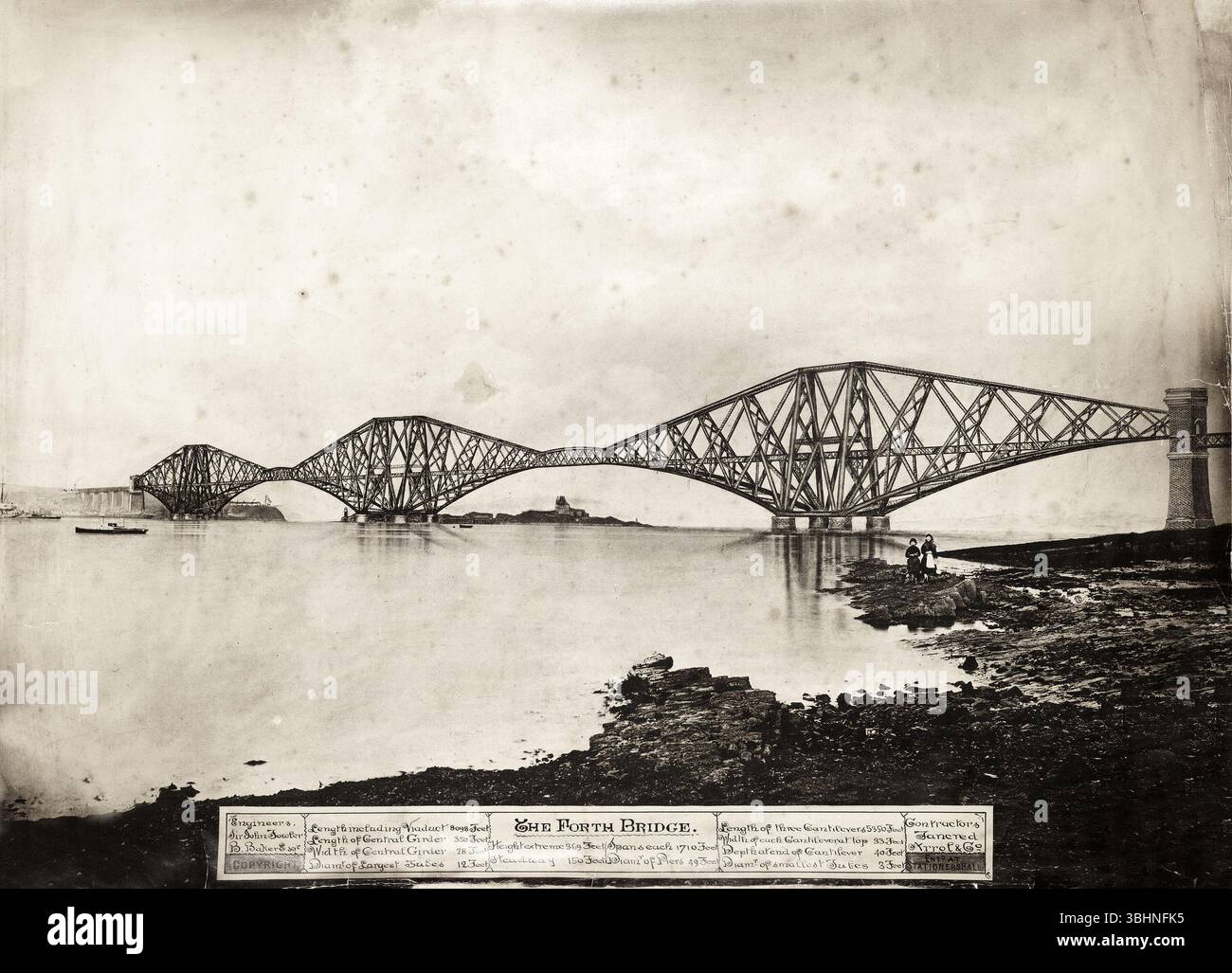 The original artists conception of the Forth Bridge, with a drawing of ...