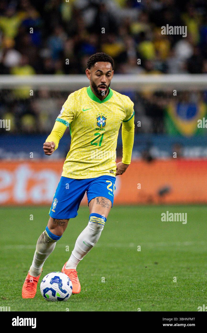 SAO PAULO, BRAZIL - JUNE 10: Matheus Cunha of Brazil during the FIFA ...