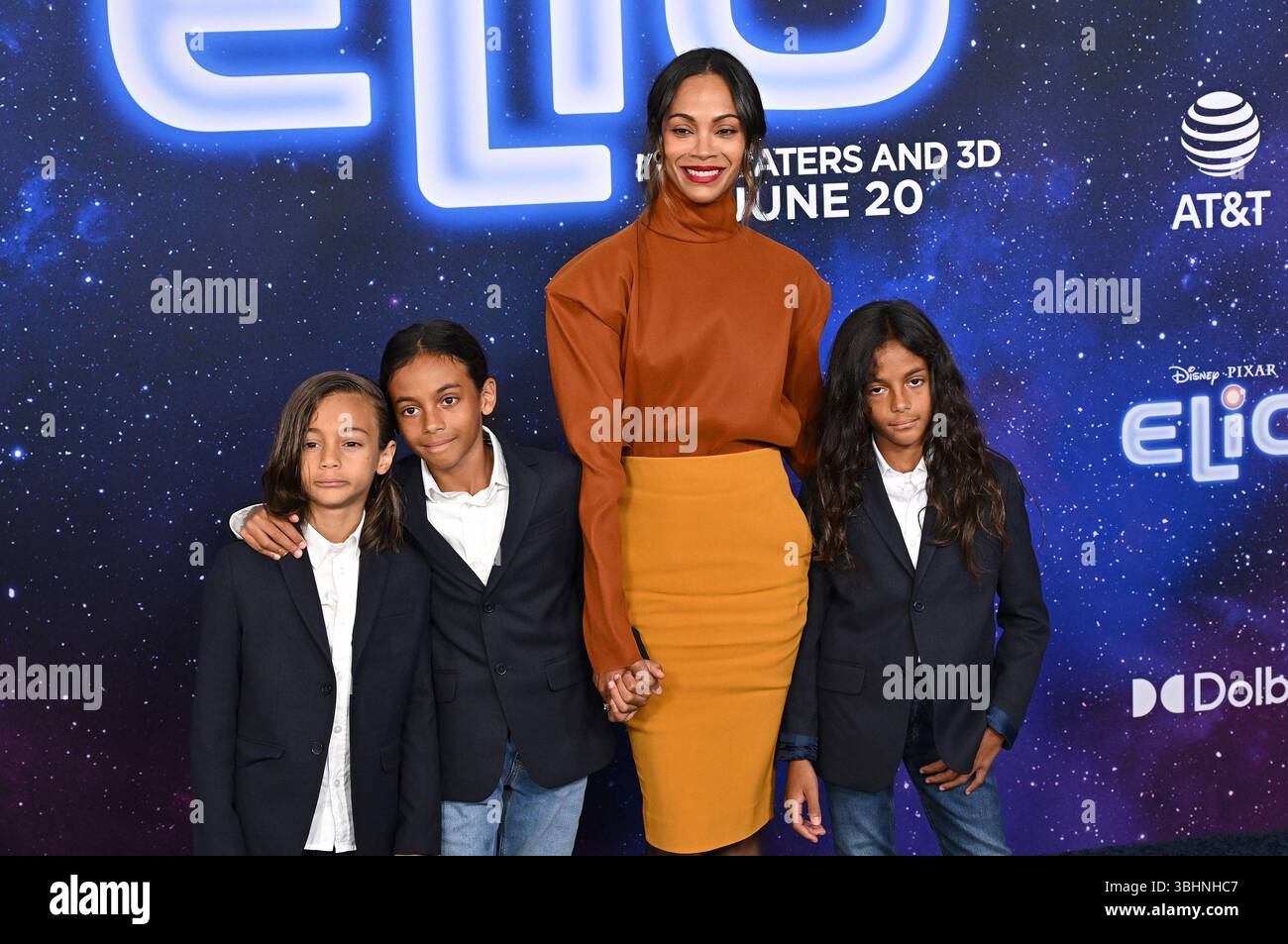 Hollywood, USA. 10th June, 2025. Zoe Saldana, Zen Anton Hilario Perego ...