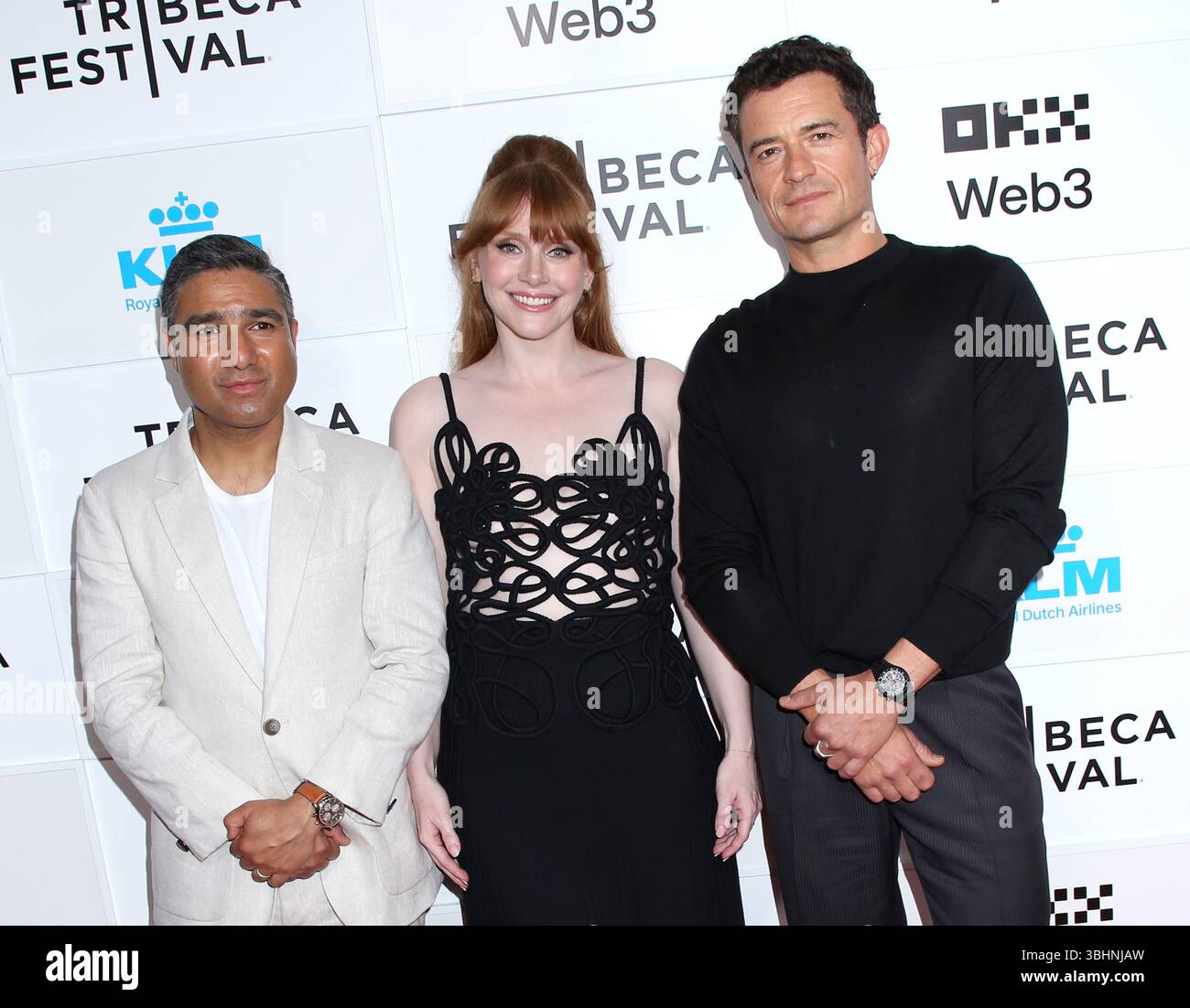 New York City, USA. 10th June, 2025. Nick Mohammed, Bryce Dallas Howard and Orlando Bloom ...