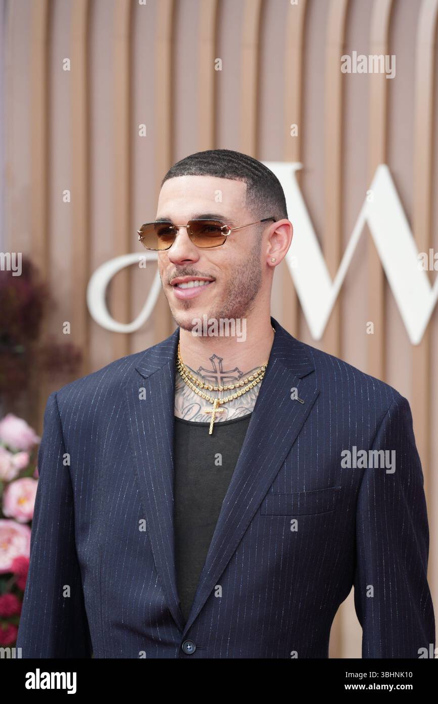 June 9, 2025, Los Angeles, California, USA: Lonzo Ball on the red ...