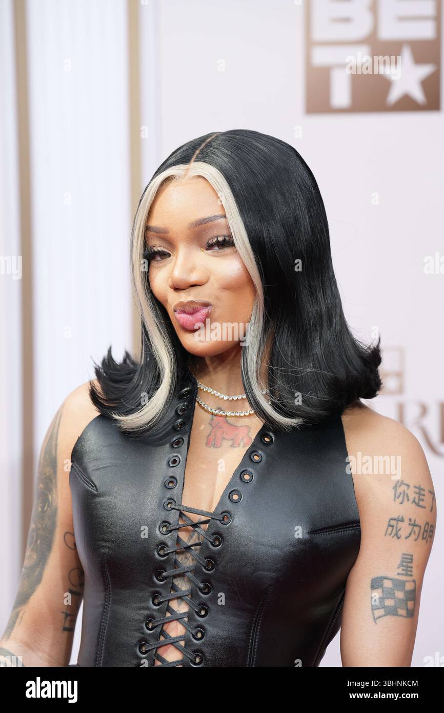 June 9, 2025, Los Angeles, California, USA: Glorilla on the red carpet ...