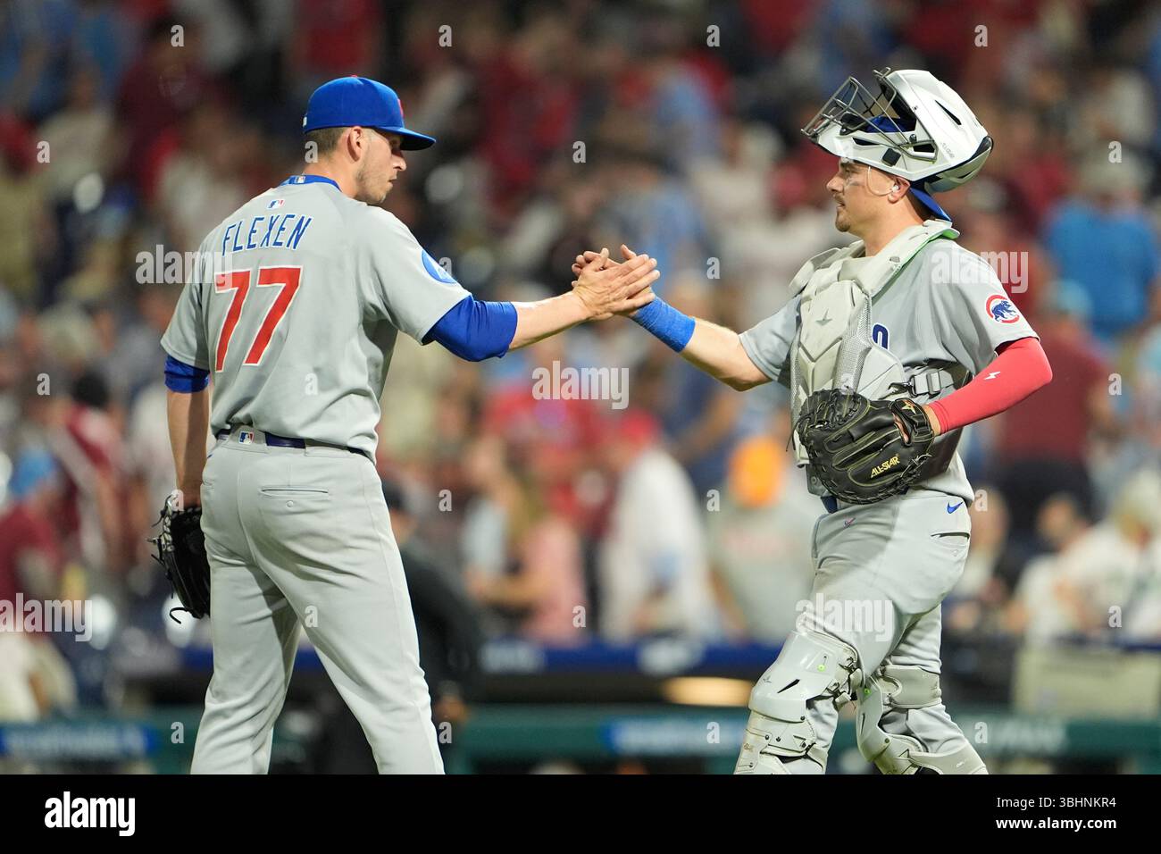 PHILADELPHIA, PA - JUNE 10: Chicago Cubs Pitcher Chris Flexen (77) and ...