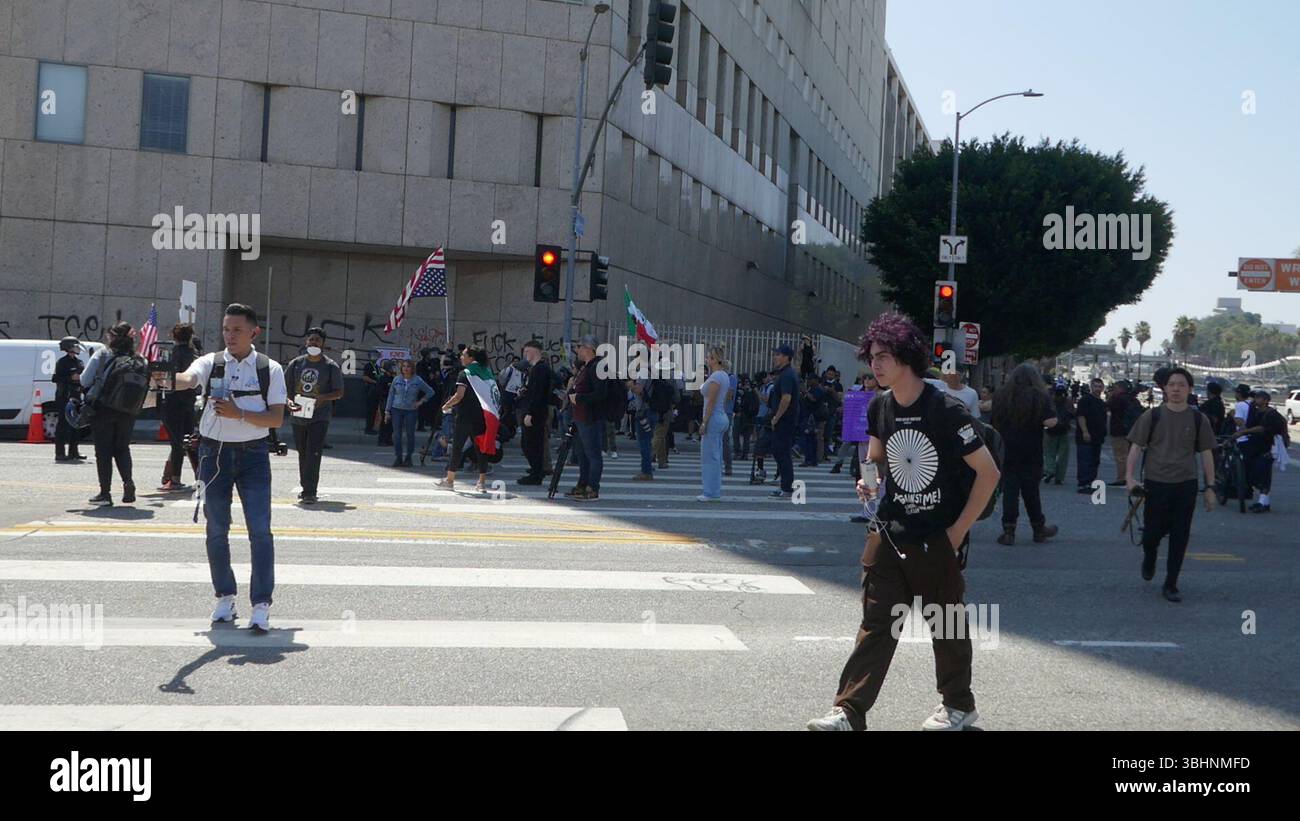 Los Angeles, California, USA 10th June 2025 LA Protests/Riots Anti ...
