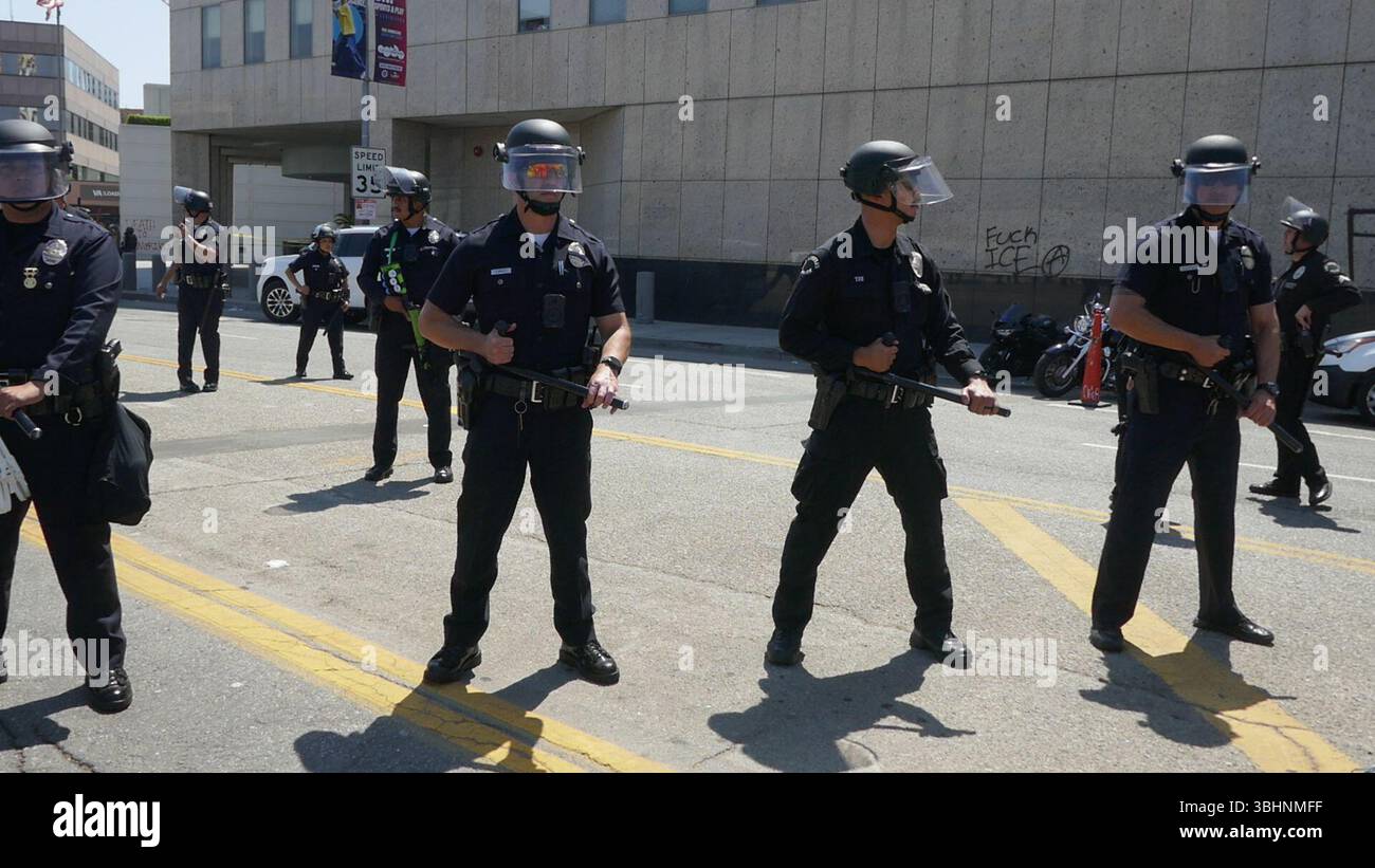 Los Angeles, California, USA 10th June 2025 LAPD Police during LA ...