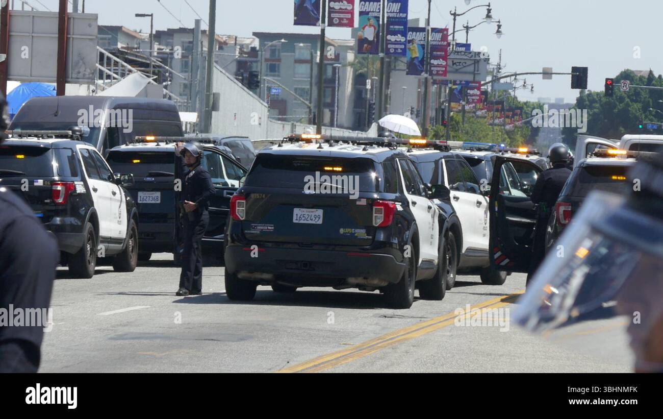 Los Angeles, California, USA 10th June 2025 LAPD Police Cars during LA ...