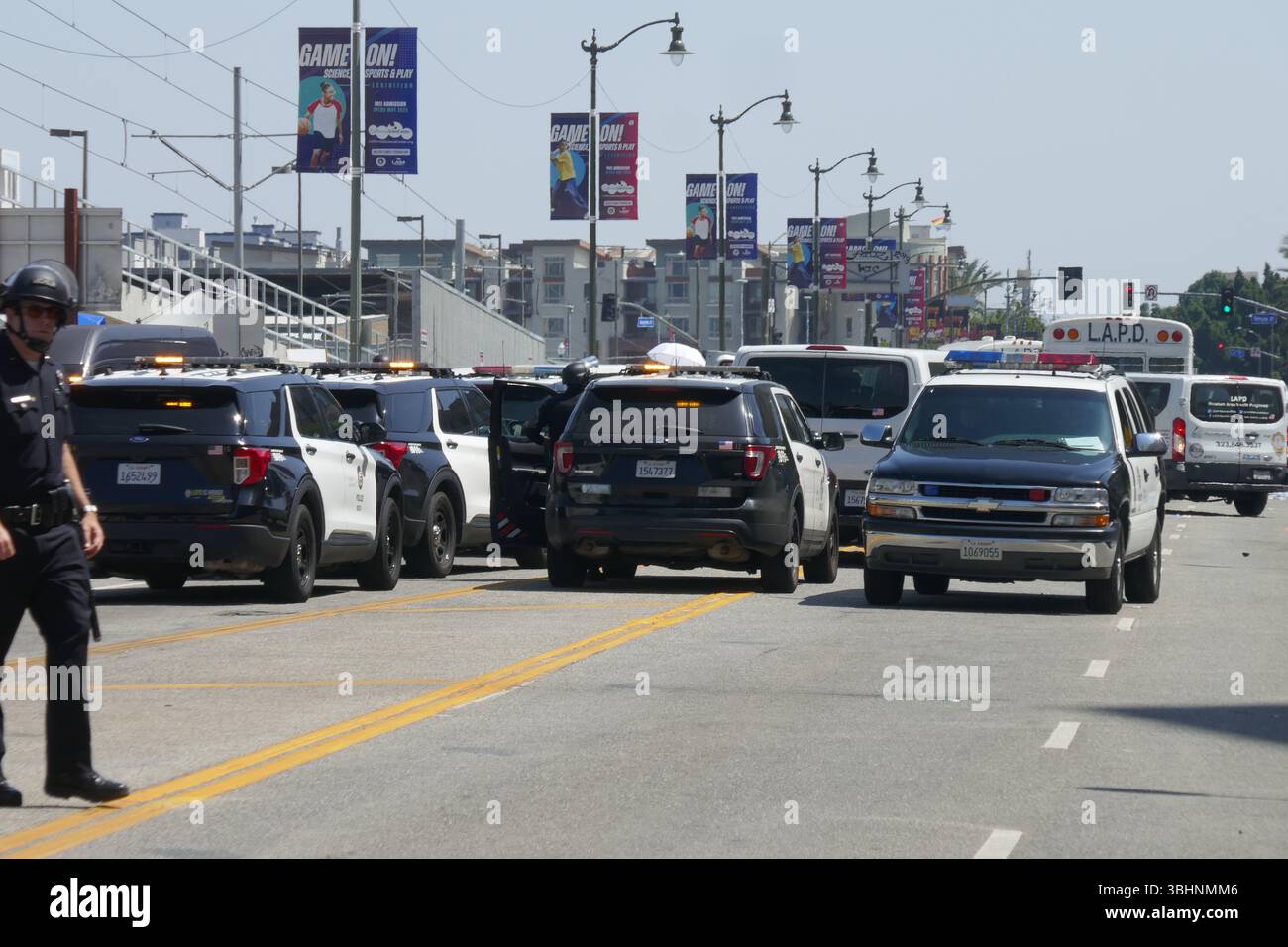 Los Angeles, California, USA 10th June 2025 LAPD Police Cars during LA ...