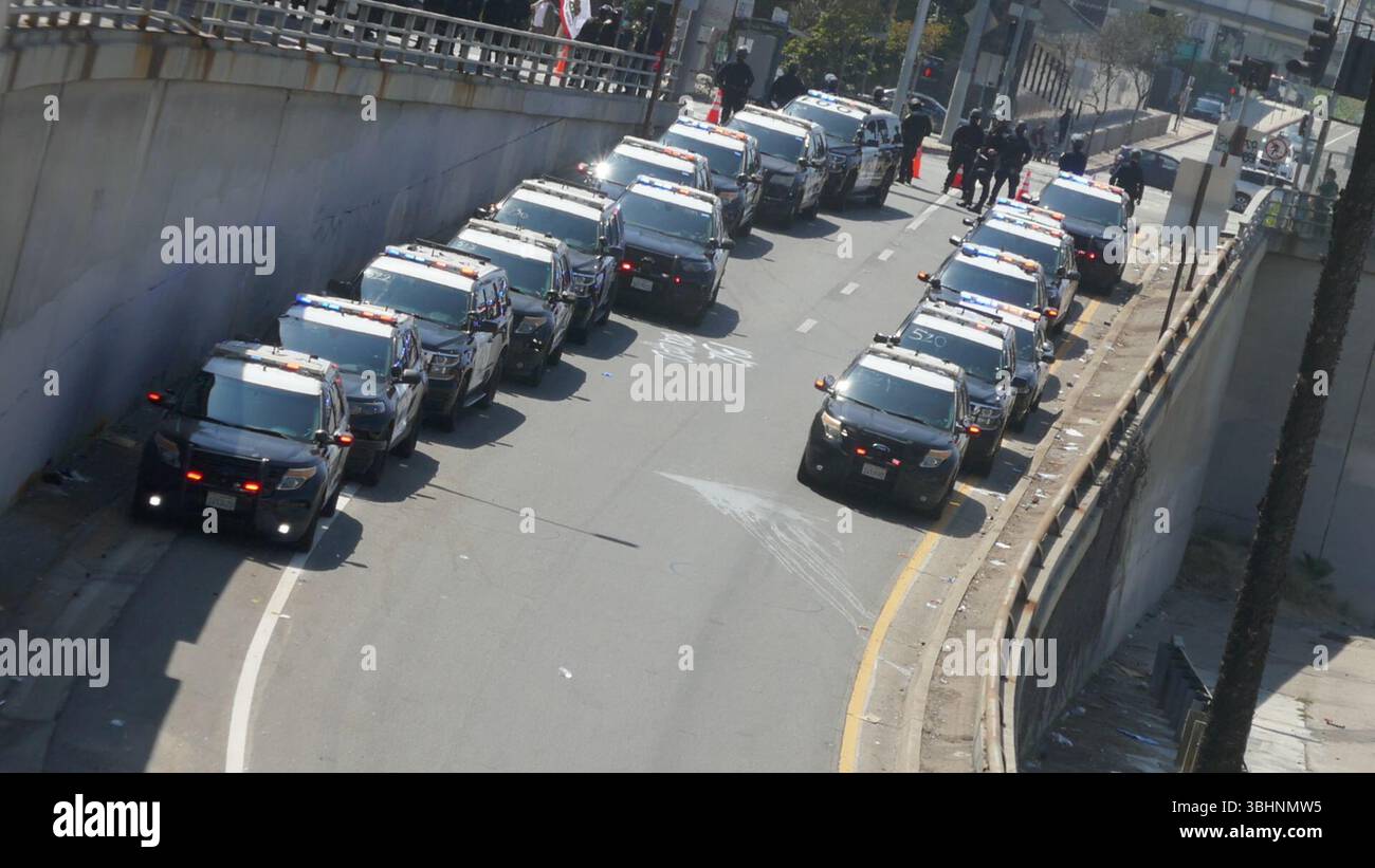 Los Angeles, California, USA 10th June 2025 LAPD Police Cars during LA ...