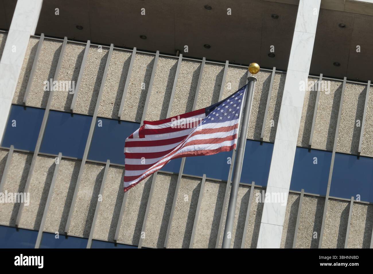 Los Angeles, California, USA 10th June 2025 American Flag at LAPD ...