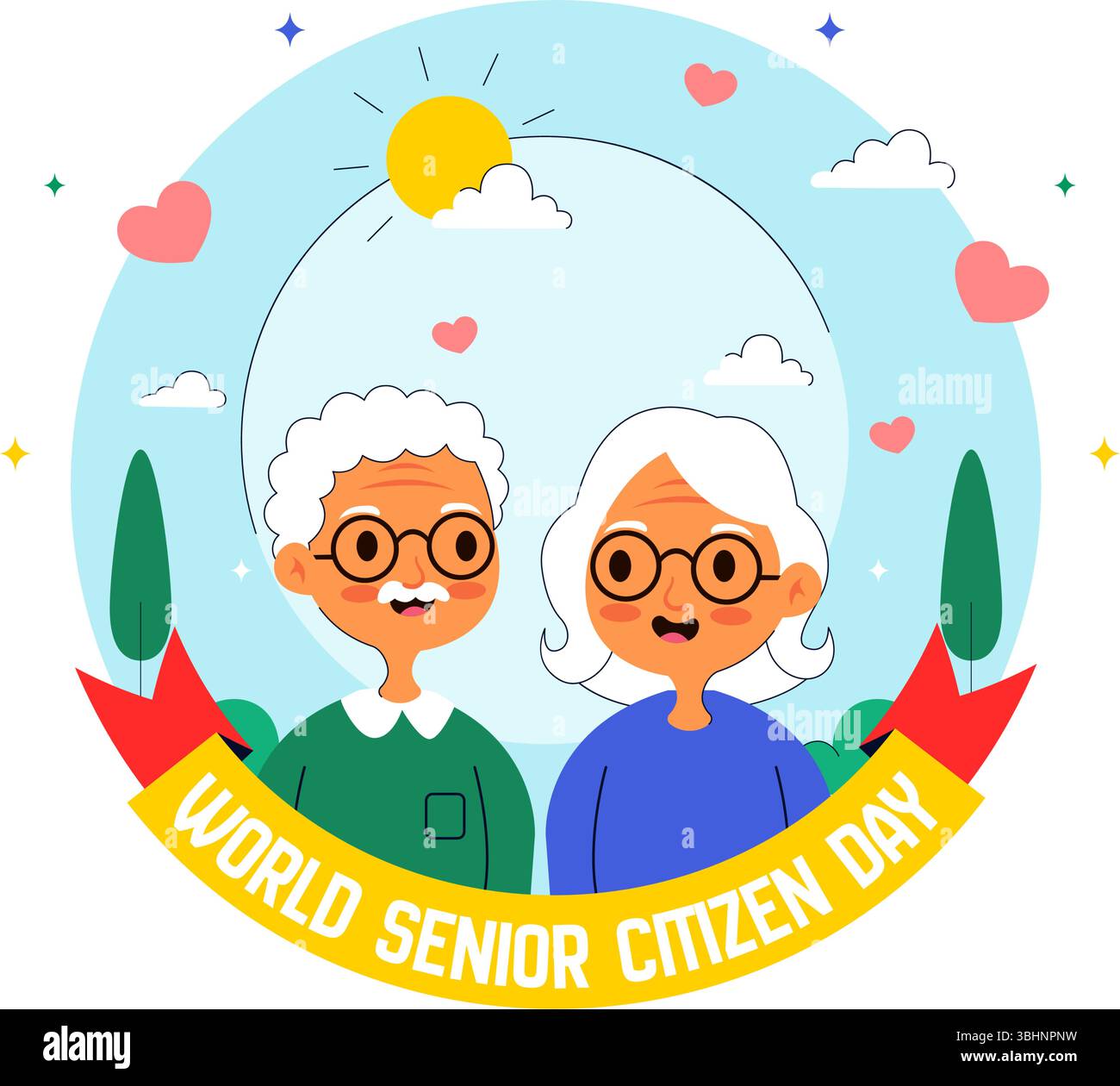 World Senior Citizen Day Vector Illustration on August 21st Celebrating ...